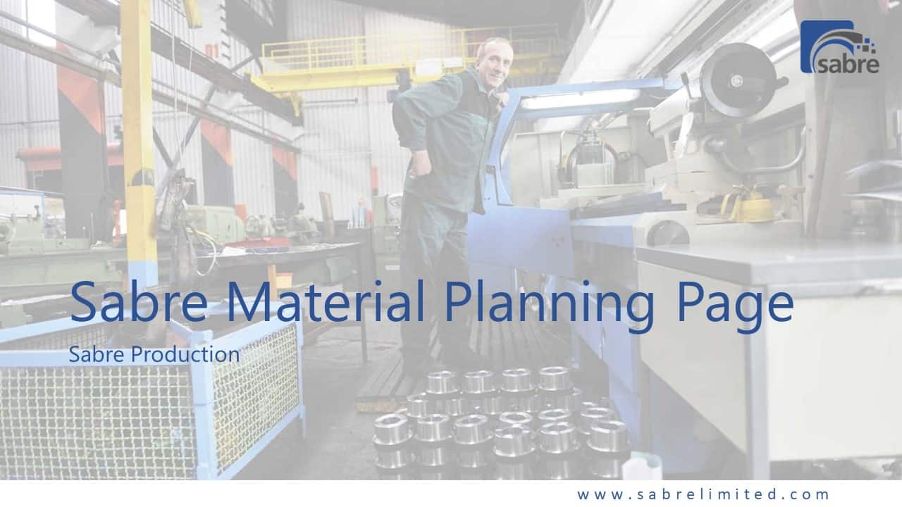 Sabre Production | Business Central Manufacturing Addon